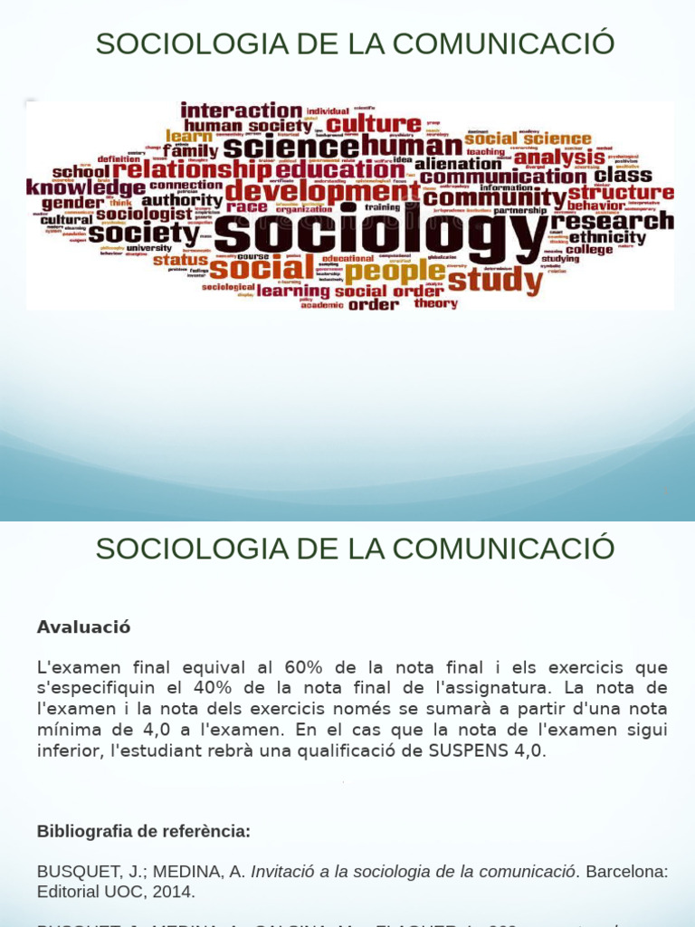 SOCIOLOGIA COMUNICACIOÌ Tema 1 24 25 | PDF