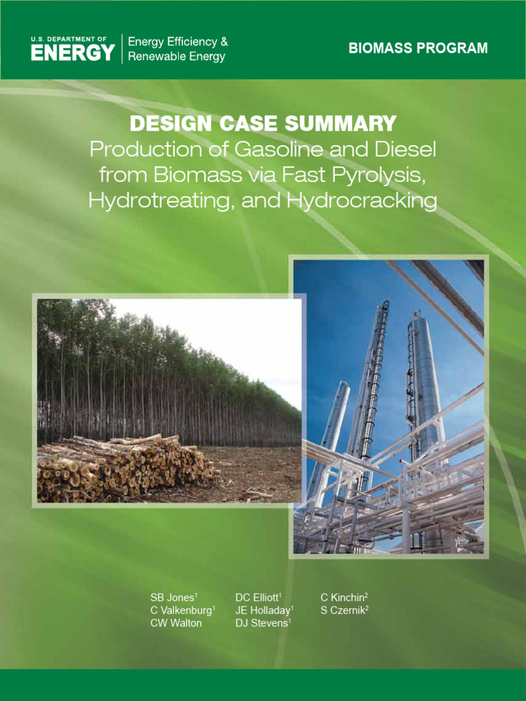 Design Case Summary Production Gasoline and Diesel Biomass Fast Pyrolysis | PDF | Biofuel ...