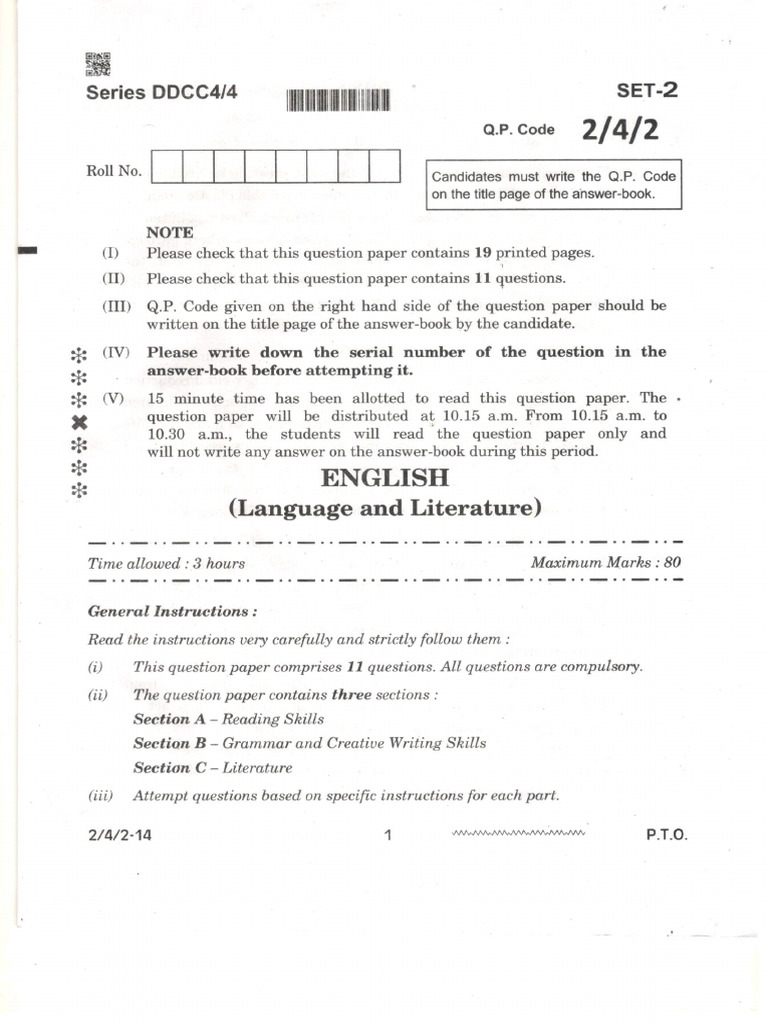 Class x English Previous Year Qp (2023-24) Set 2 | PDF