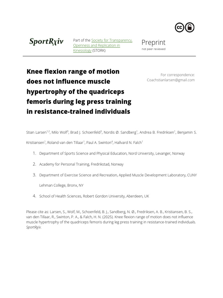 Knee Flexion Range of Motion Does Not Influence Mu | PDF | Bayesian ...