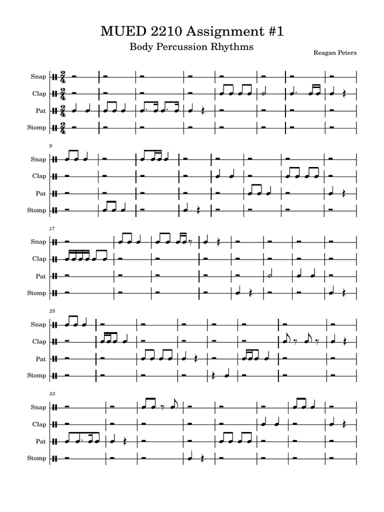 Body Percussion Assignment 1 | PDF