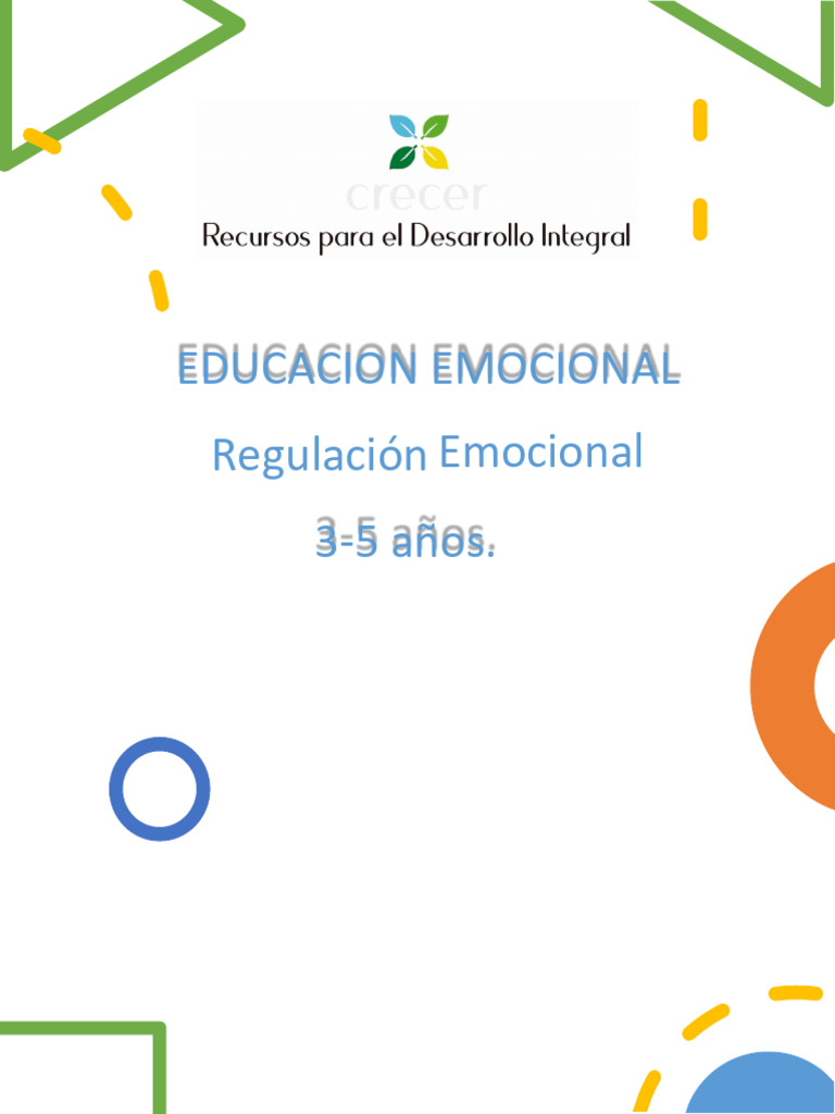 Regulación Emocional en Niños 3-5 Años | PDF | Masaje | Autorregulación ...