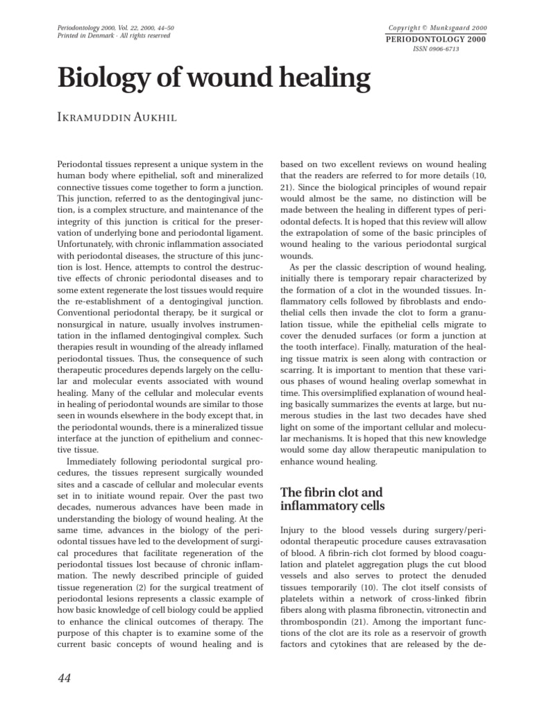 Biology of Wound Healing | PDF | Wound Healing | Extracellular Matrix