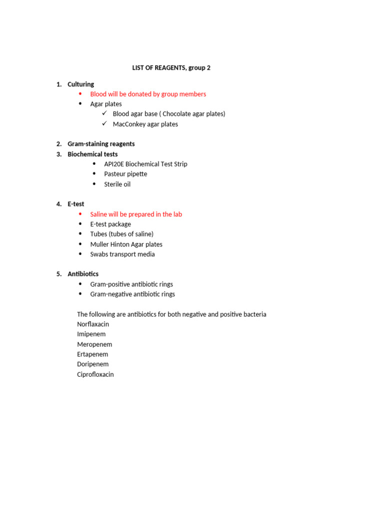 List of Reagents (1) | PDF