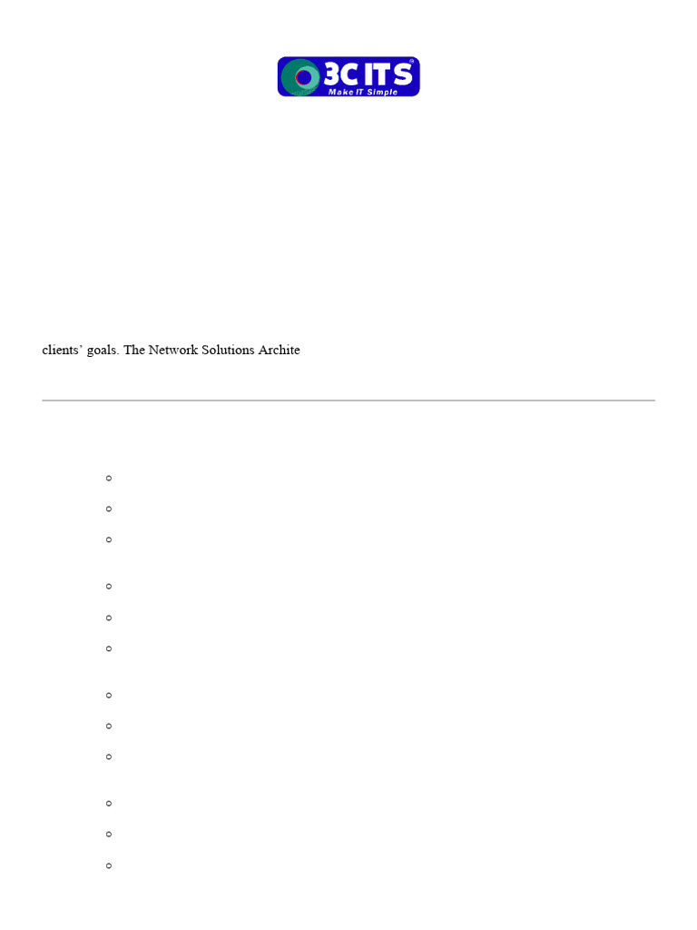 JD of Netwaork Solution Architect | PDF | Computer Network | Sales