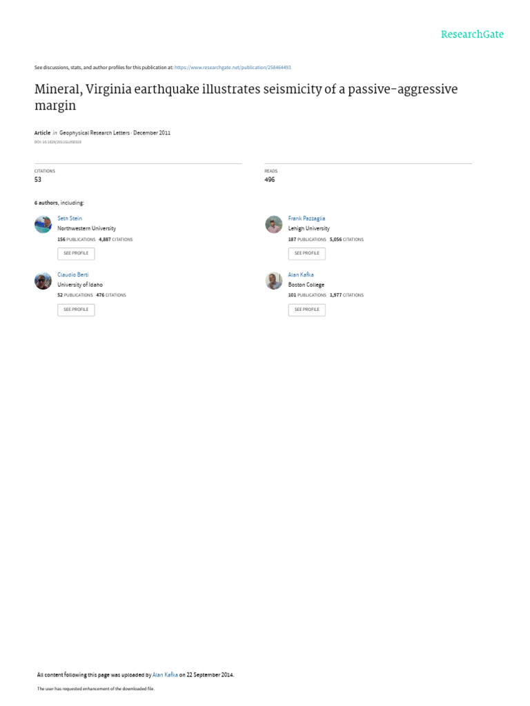 Mineral_Virginia_earthquake_illustrates_seismicity | PDF | Earthquakes ...