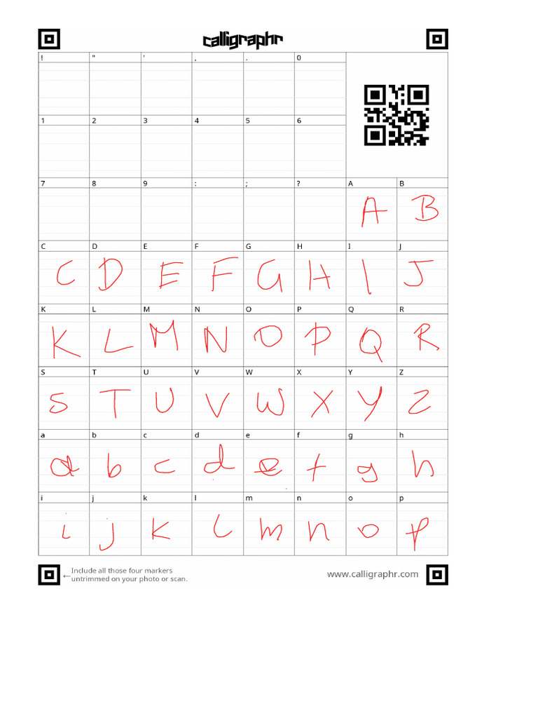 Calligraphr Template Output | PDF