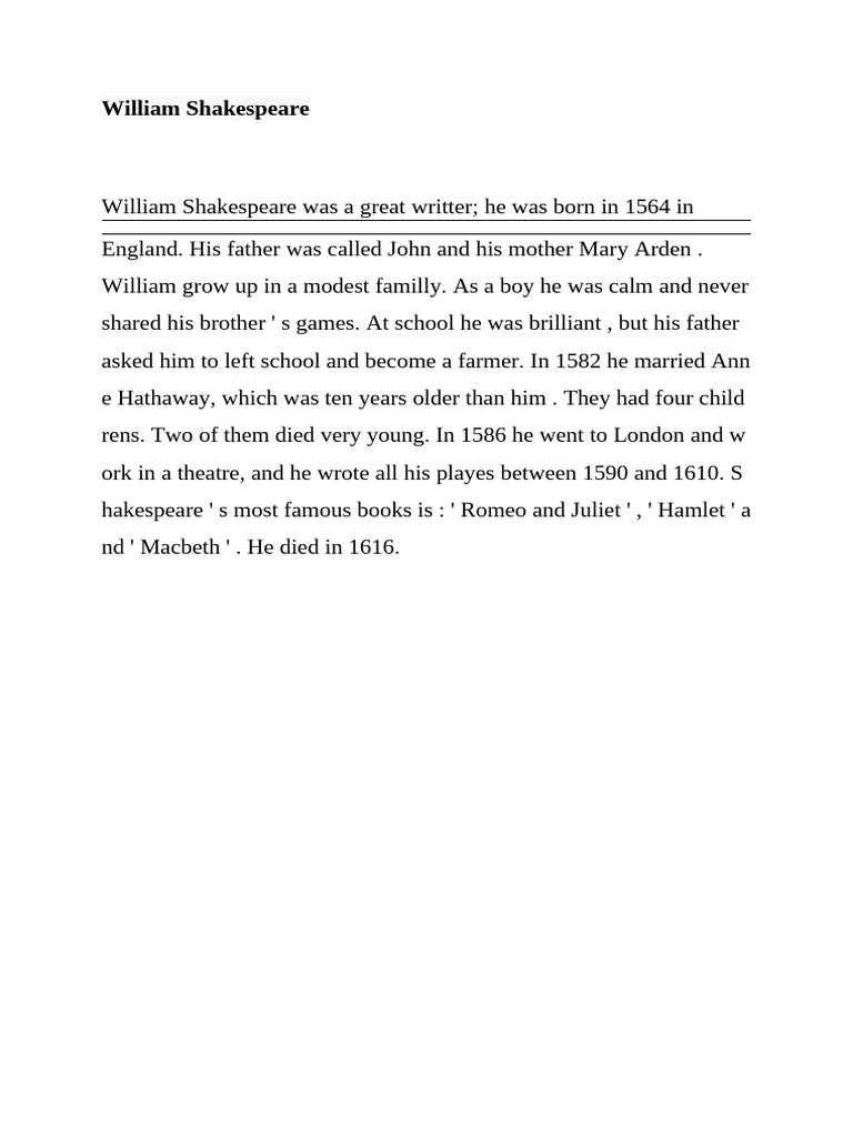William Shakespeare: Life and Works | PDF