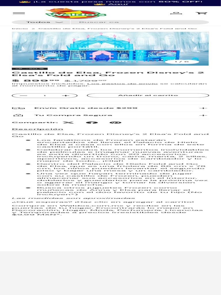 Castillo de Elsa, Frozen Disney's 2 Elsa's Fold and Go - Waldo's | PDF
