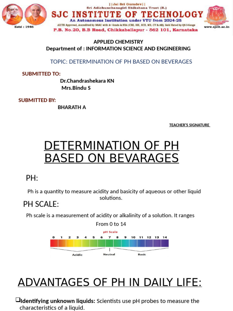 Chethan A L PH Project | PDF | Ph | Chemistry