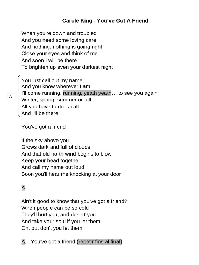 Carole King - You'Ve Got A Friend | PDF