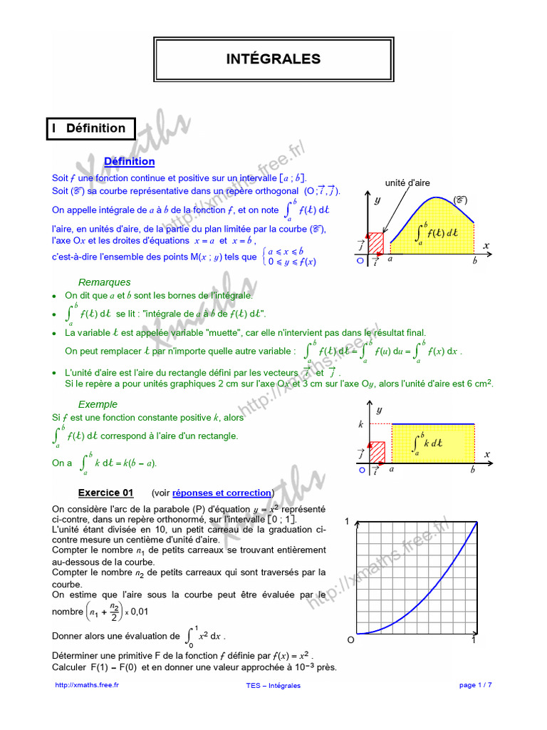 Introduction aux intégrales en mathématiques | PDF | Intégral ...