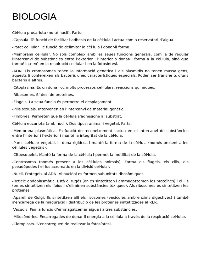 BIOLOGIA Célula | PDF