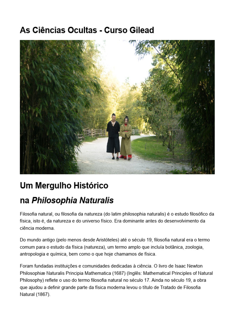 As Ciências Ocultas - Curso Gilead | PDF | Filosofia Natural | Science