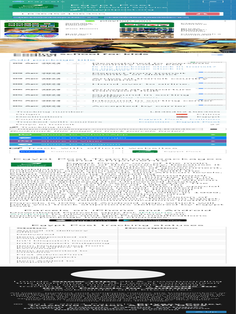Egypt Post Tracking Packages and Deliveries | PDF | Courier | Service ...