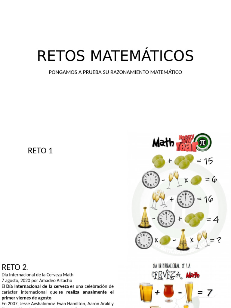 Retos Matemáticos para Celebrar Cerveza | PDF