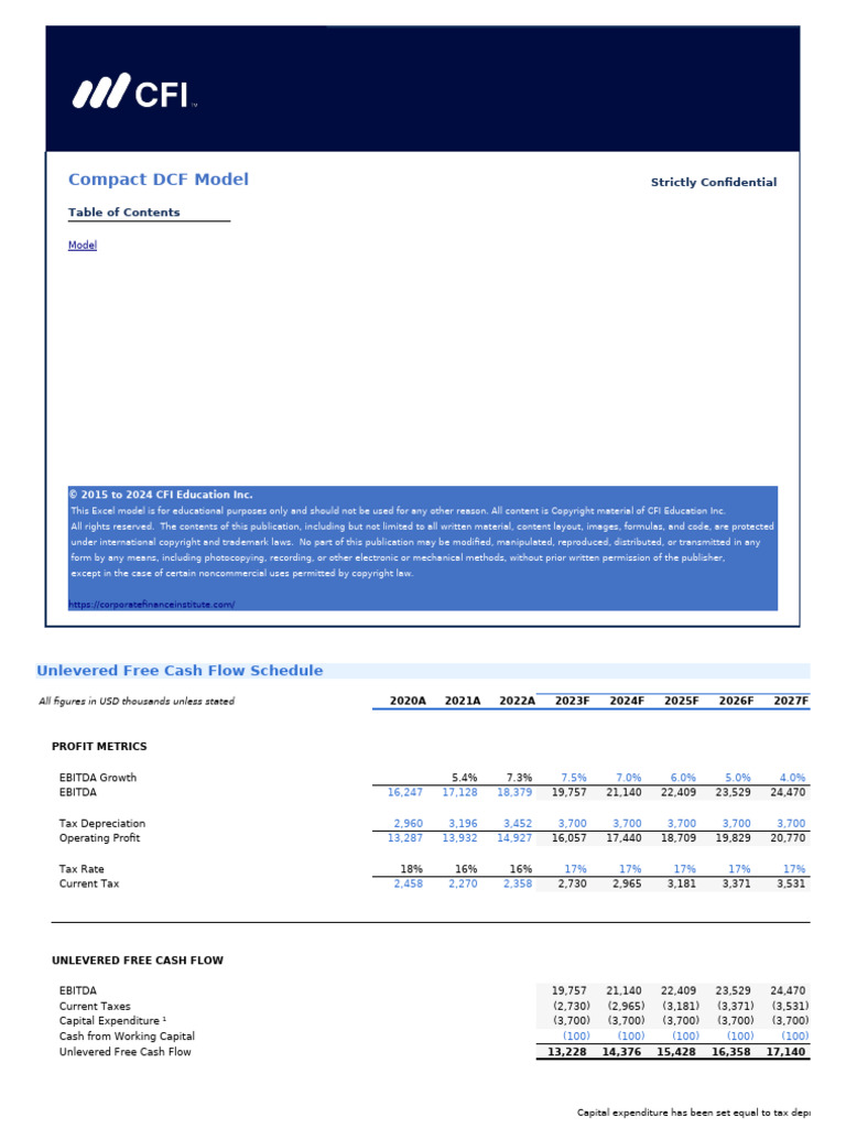 DCF Valuation Compact (Template) | PDF | Cost Of Capital | Money