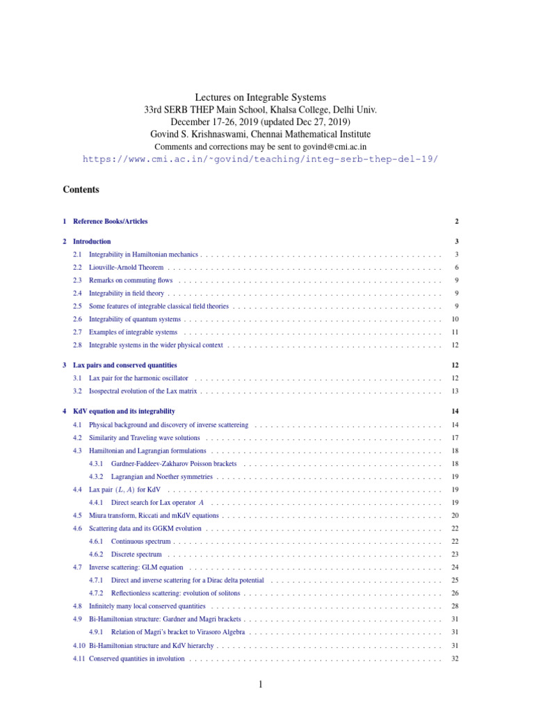 Integrability Serbthep2019 GK | PDF | Hamiltonian Mechanics | Ordinary ...