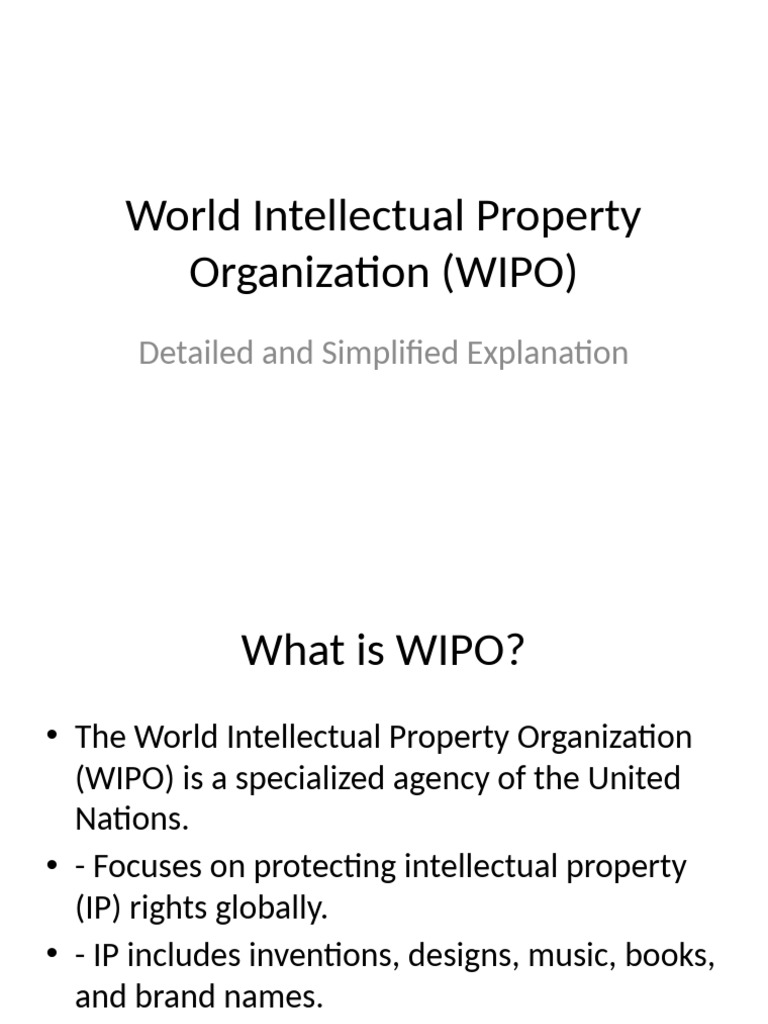 WIPO's Six Key Objectives Explained | PDF