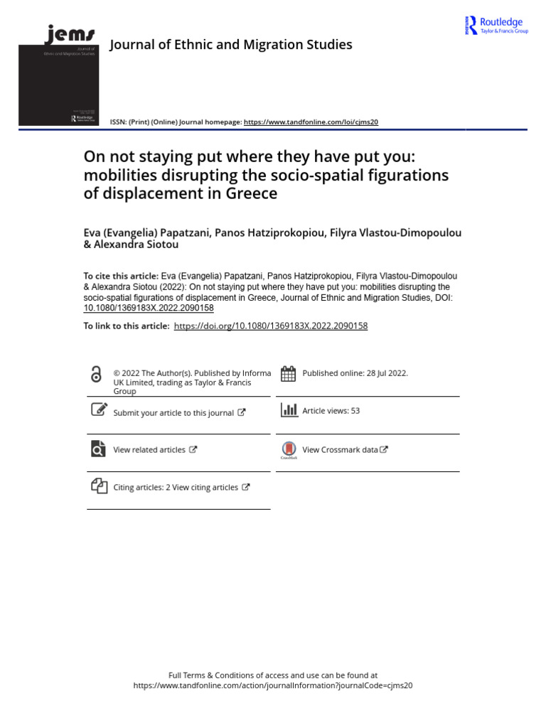 Disrupting Displacement in Greece | PDF | Asylum Seeker | Human Migration