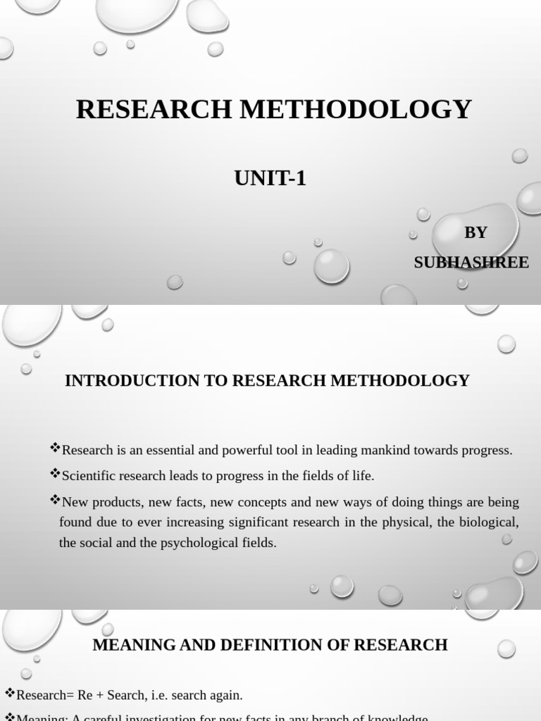 Unit- 1 | PDF | Methodology | Quantitative Research