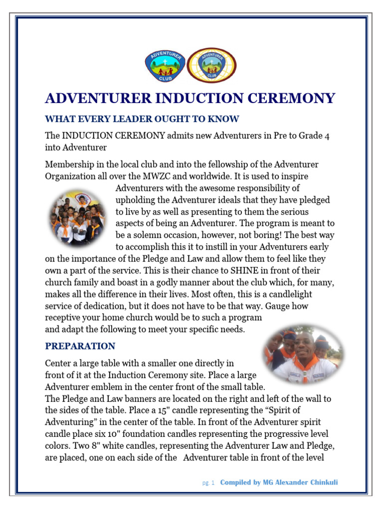 Adventurer Induction Ceremony | PDF | Jesus