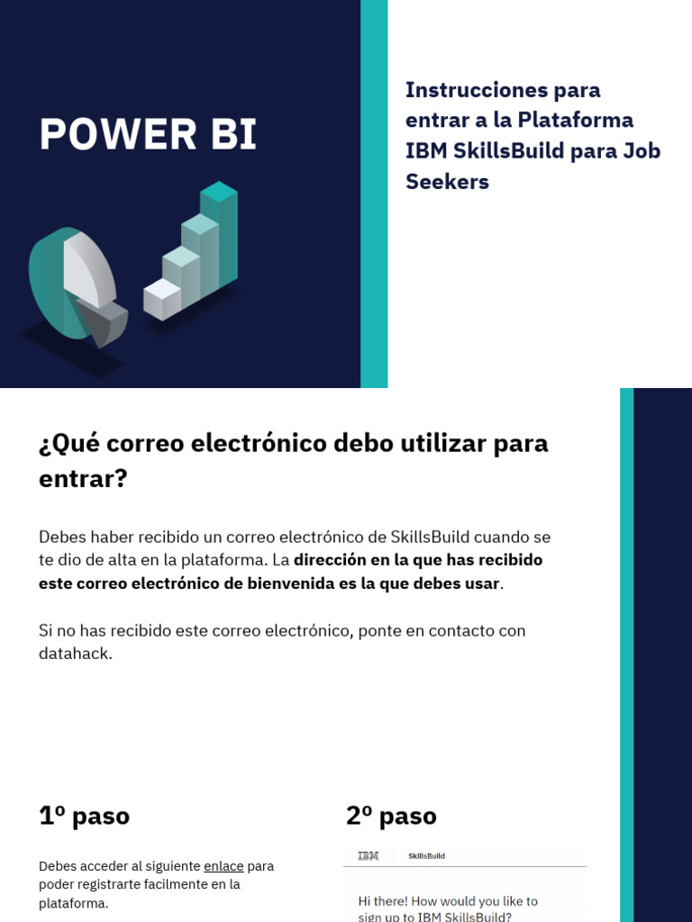 Instrucciones Plataforma IBM Skillsbuild | PDF