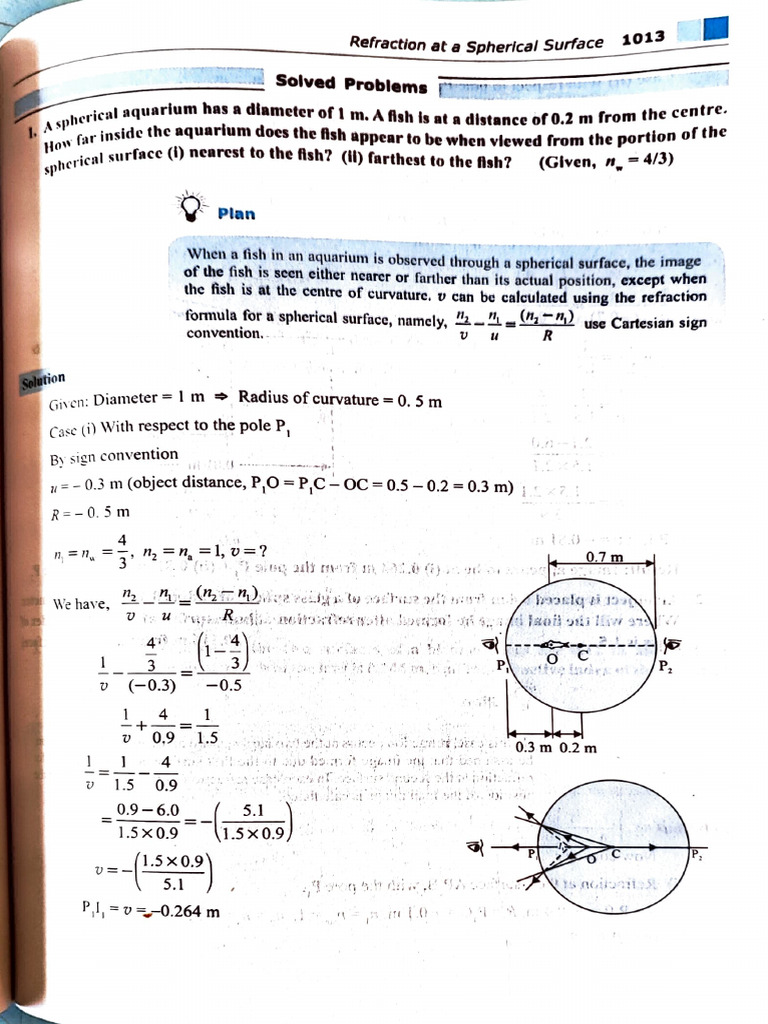 Refraction Through Spherical Surfaces Problems With Solns Pdf