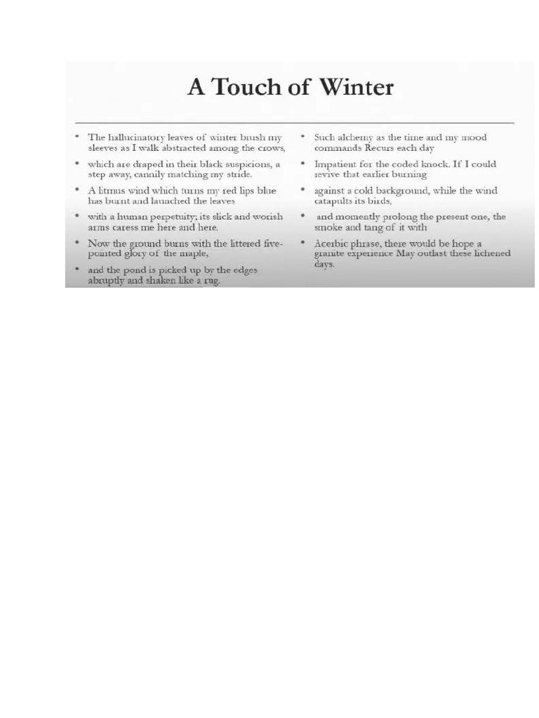 A Touch of Winter | PDF