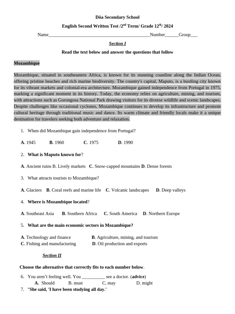 Mozambique: Culture and History Overview | PDF | Mozambique | Tourism