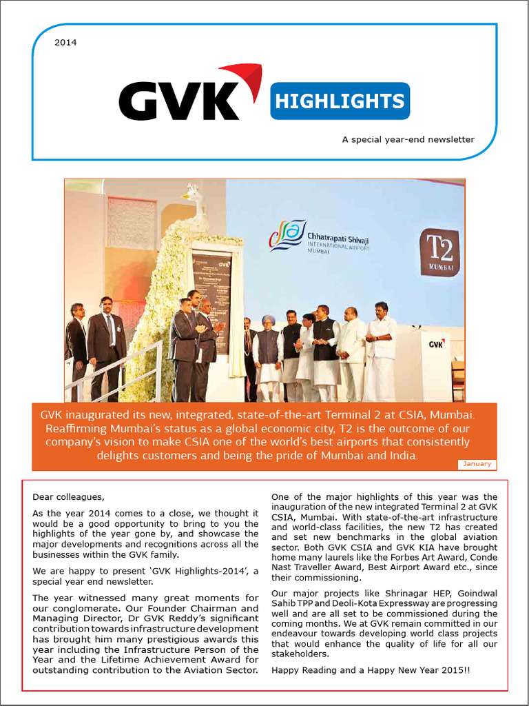 GVK 2014 Year-End Highlights | PDF | Aviation