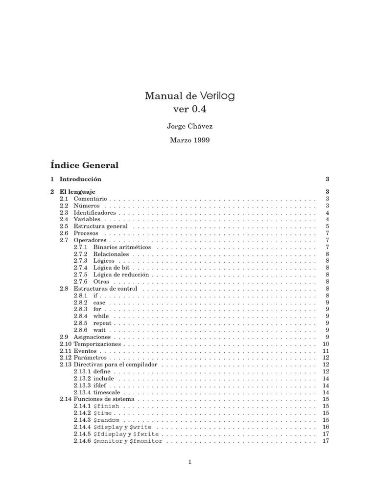 Manual Verilog | PDF | Poco | Ingeniería Informática
