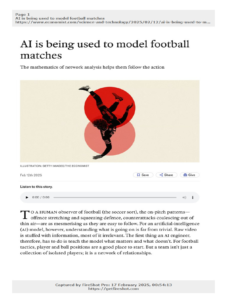 AI Models in Football Match Analysis | PDF