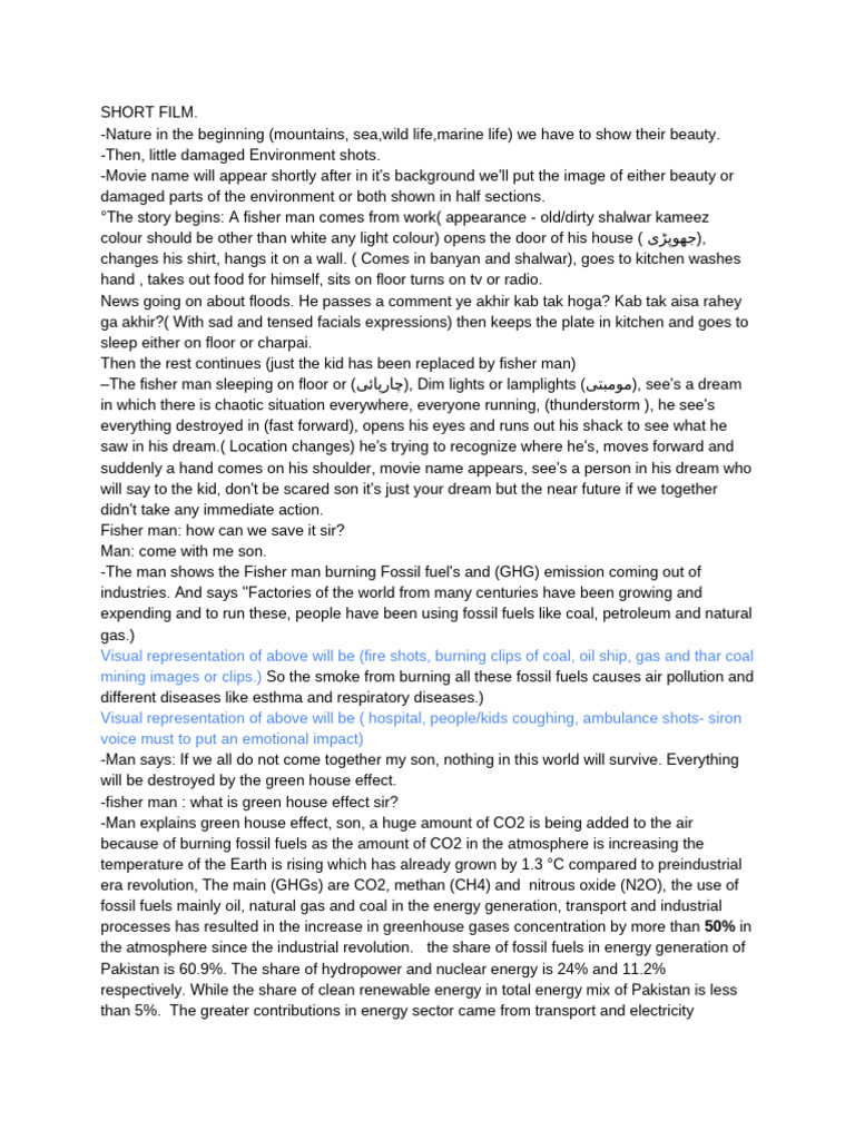 Short Film Final Script. | PDF | Fossil Fuels | Climate Change