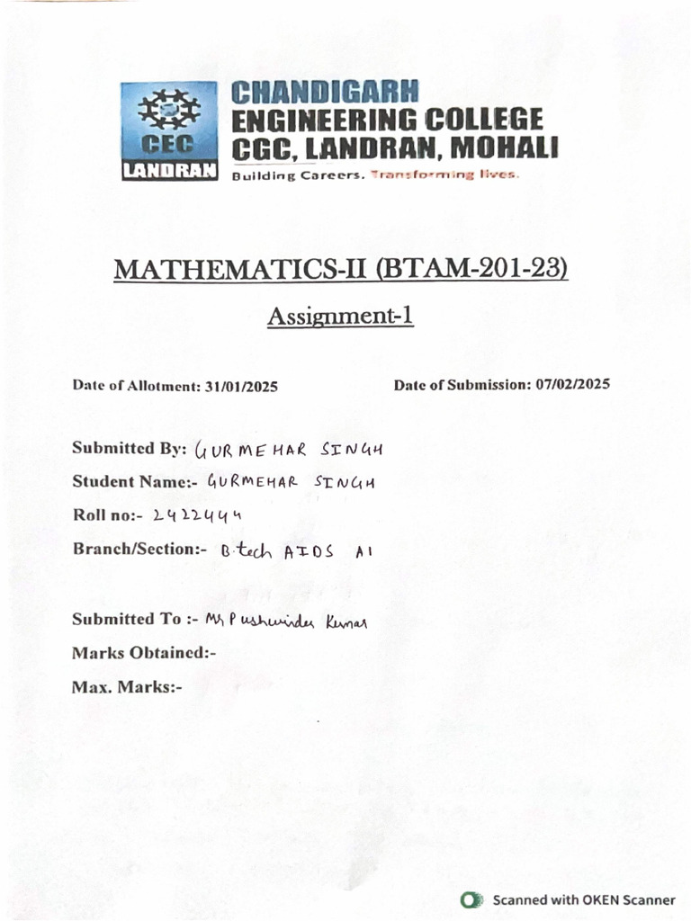 Maths Assignment-1 - Compressed | PDF
