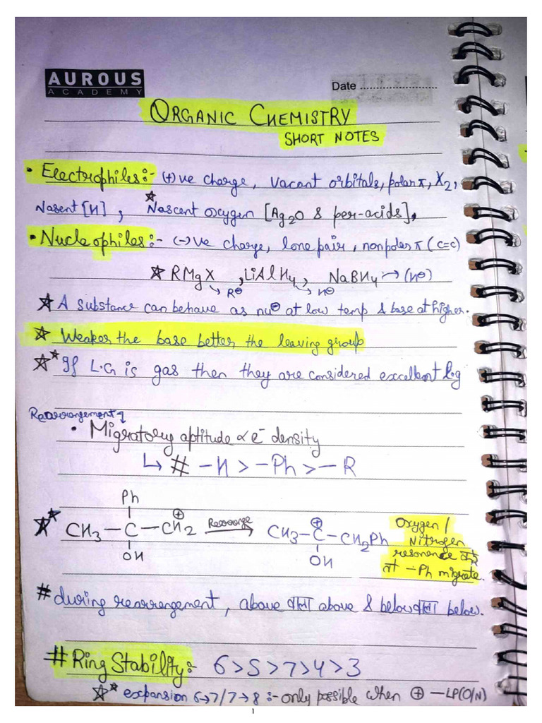 Organic Short Notes | PDF