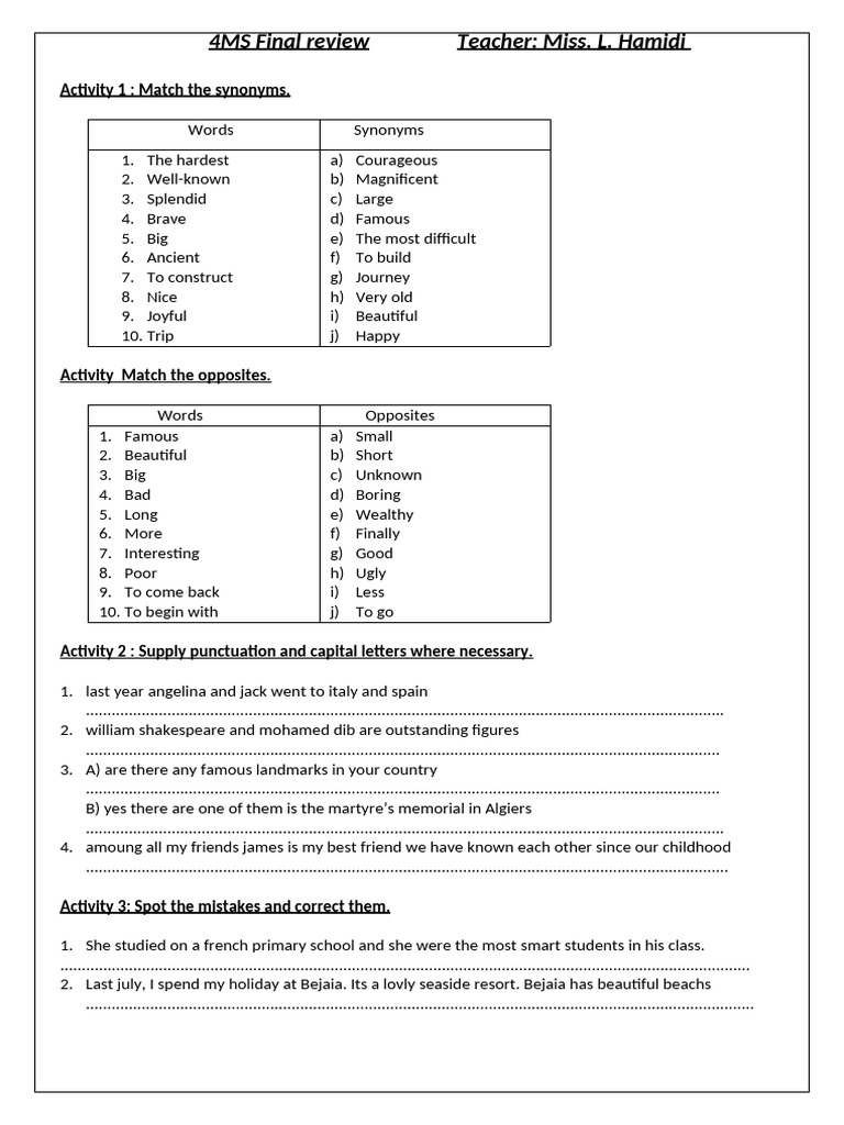 4MS Final review | PDF