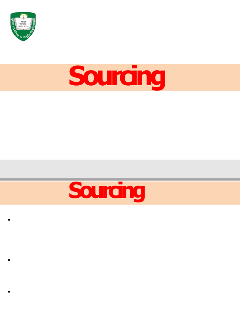 5. Sourcing | PDF | Procurement | Supply Chain