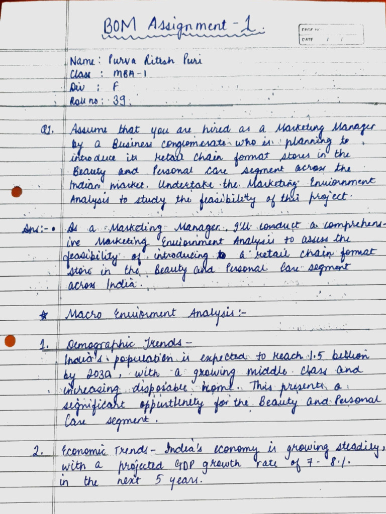 Bom Home Assignment 1 Pdf