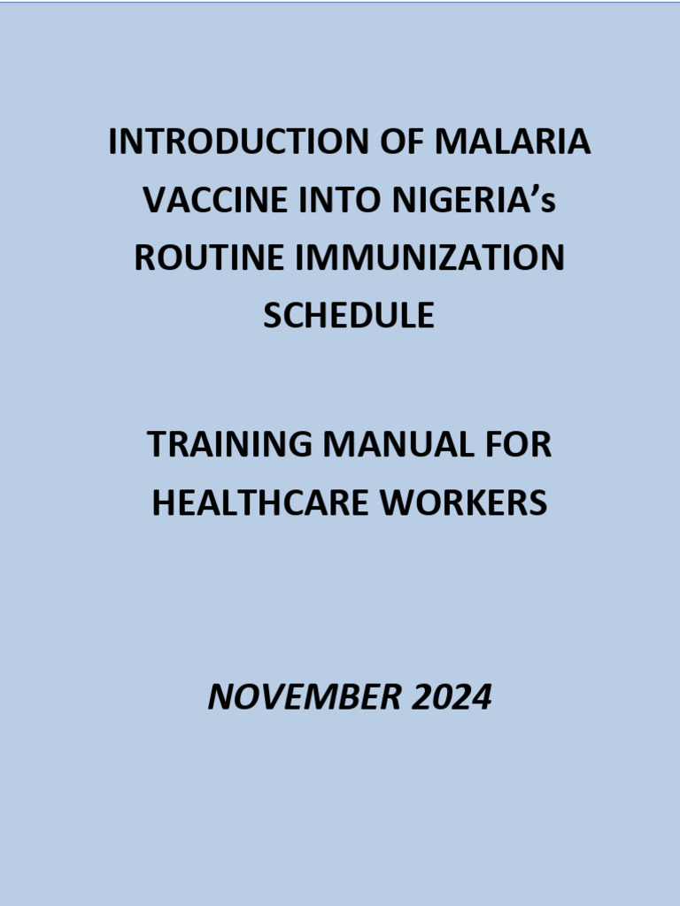 Malaria Vaccine Integration in Nigeria | PDF | Malaria | Plasmodium ...