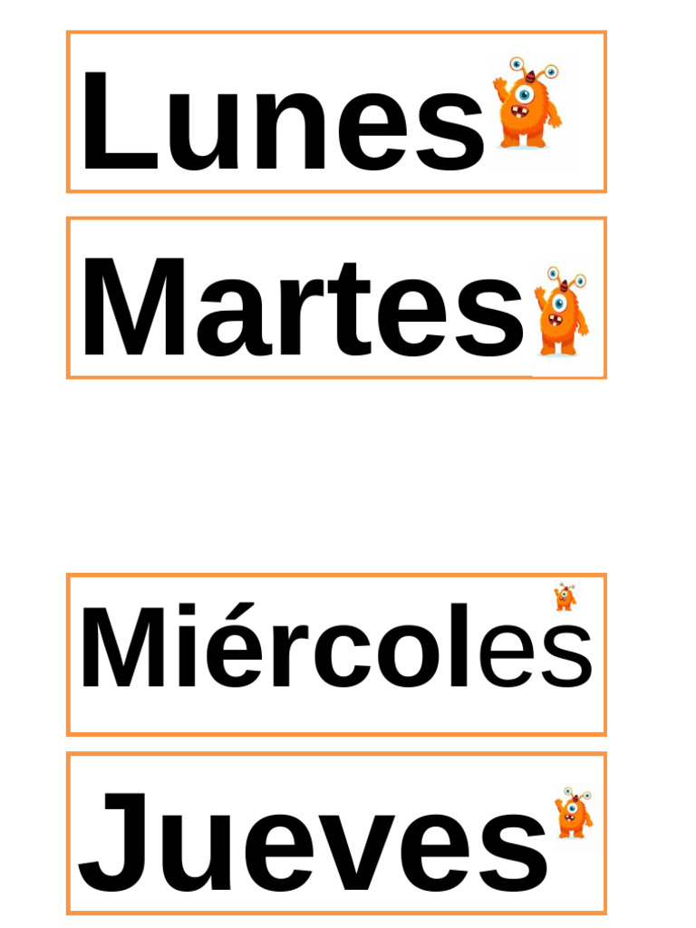 Meses y Dias de La Semana en Minuscula | PDF