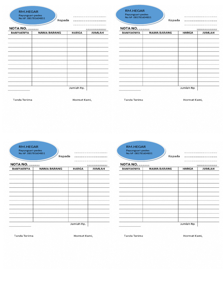 Contoh-nota-kosong-1 | PDF