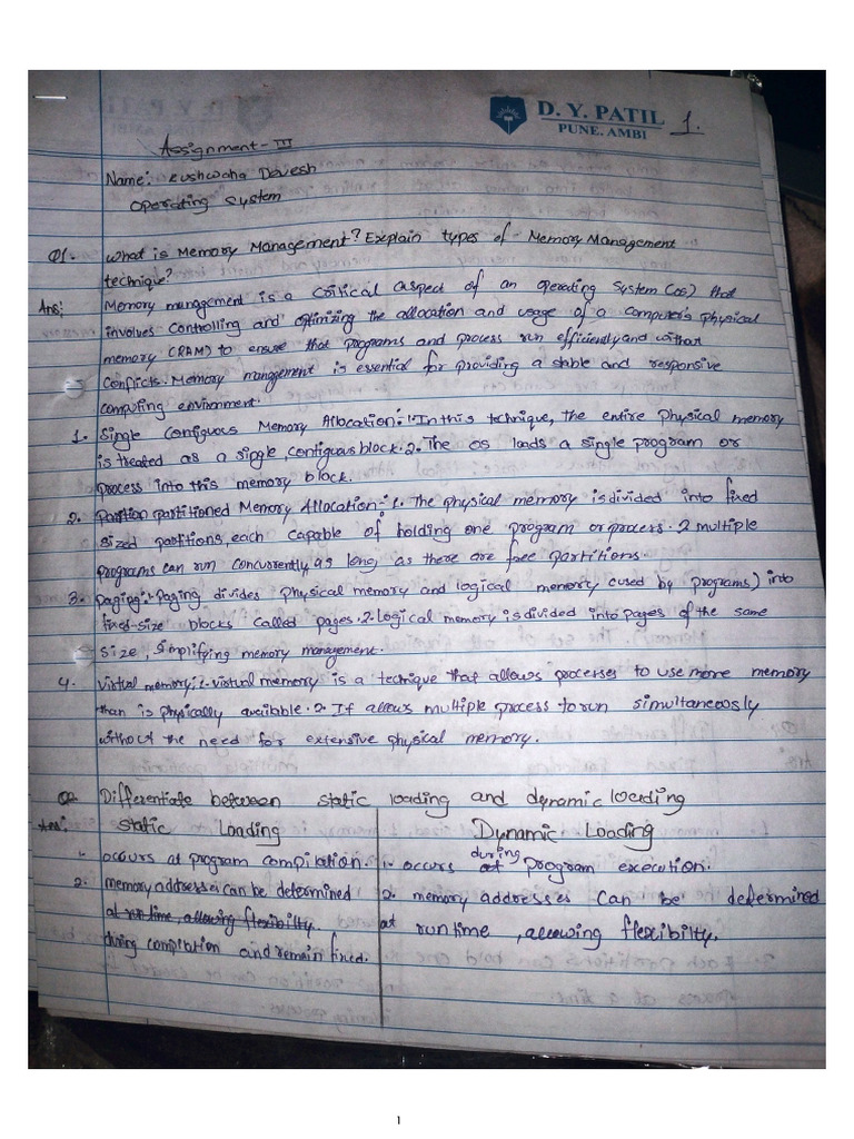 Operating System Unit 3 | PDF