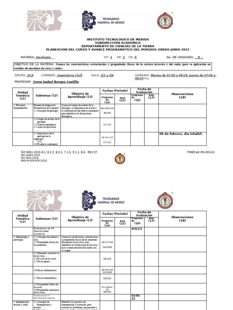 Geología Planeación | PDF | Temblores | Roca (geología)