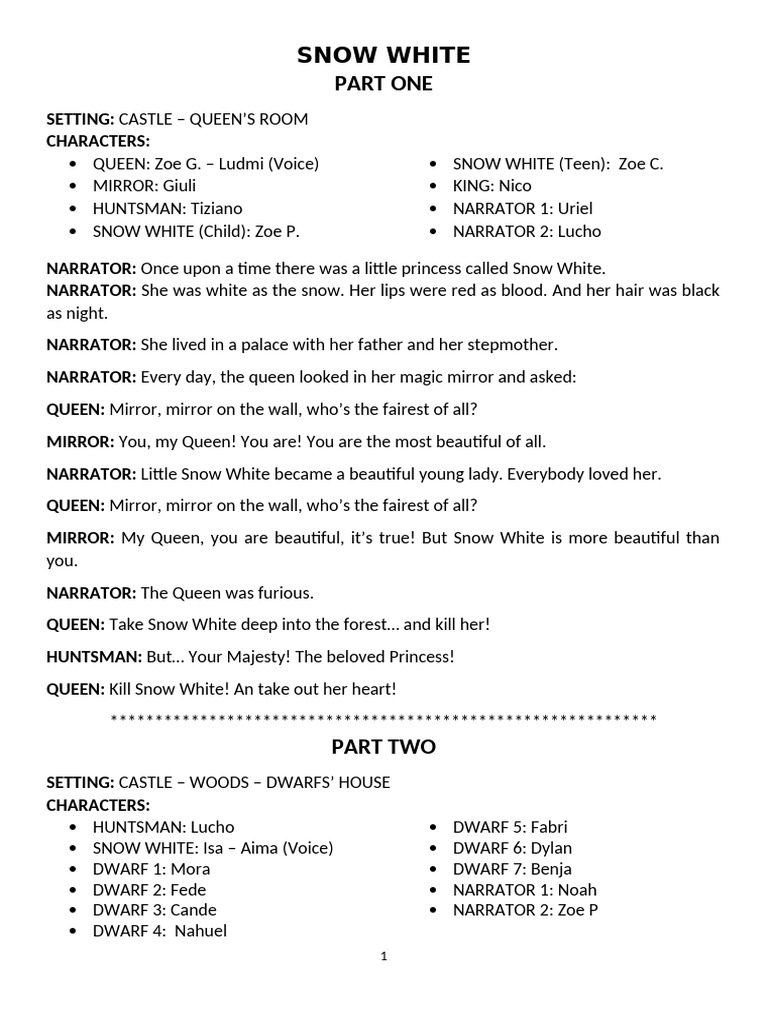 SNOW WHITE | PDF | Snow White | Shapeshifting