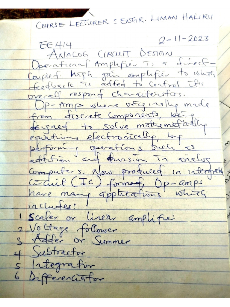 EE414 (H.S Leemah) | PDF