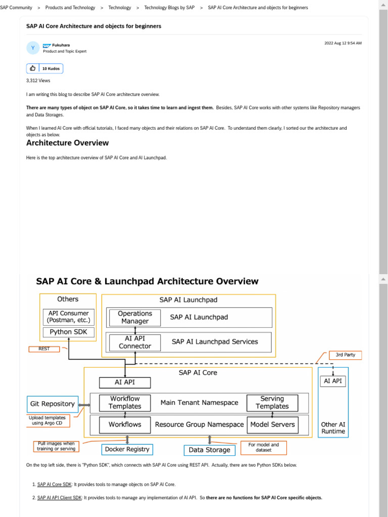 SAP AI Core Architecture and Objects For Beginners - SAP Community | PDF | Software Development ...