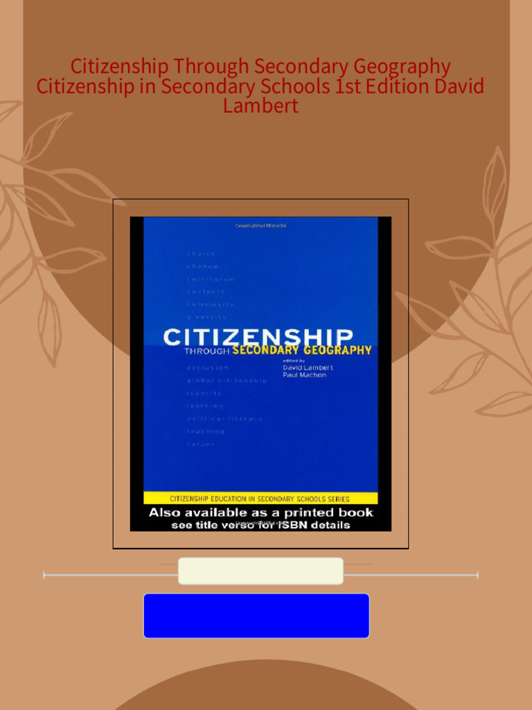 Citizenship Through Secondary Geography Citizenship in Secondary ...