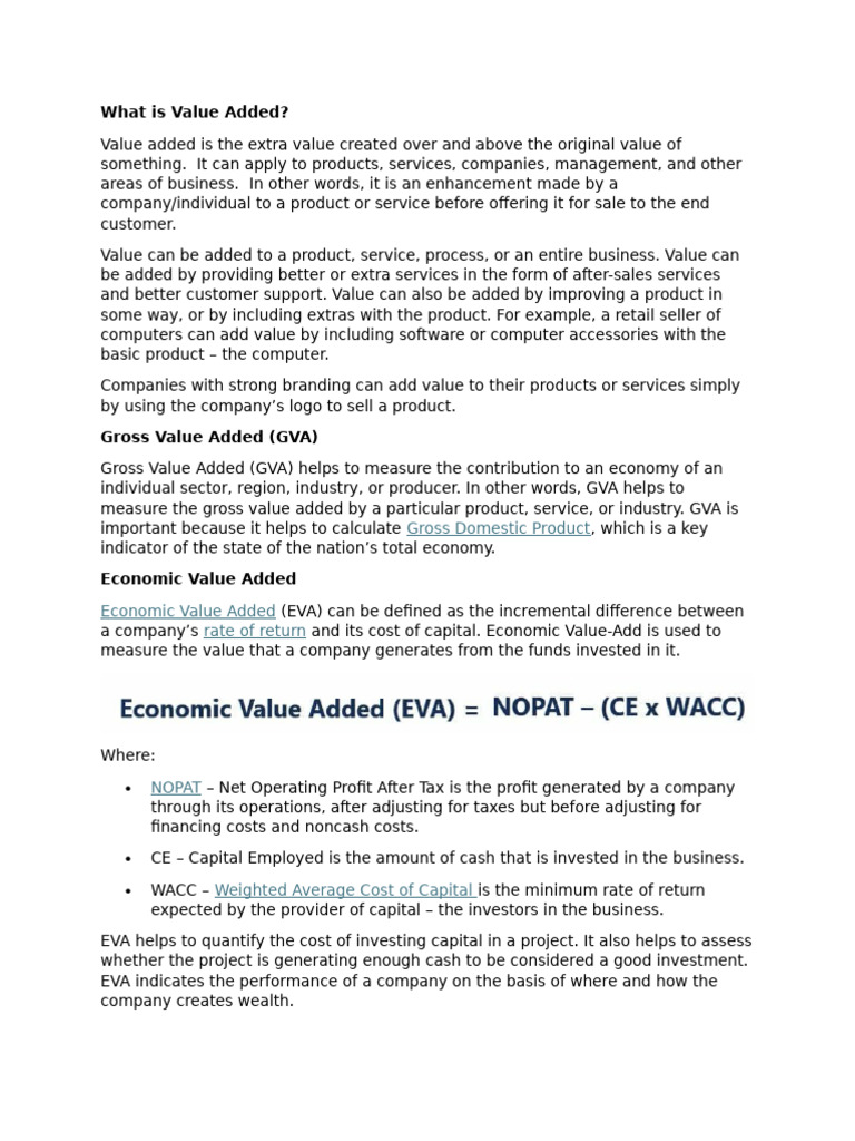 What Is Value Added | PDF | Gross Value Added | Cost Of Capital