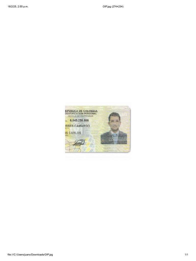 Cedula Colombia | PDF